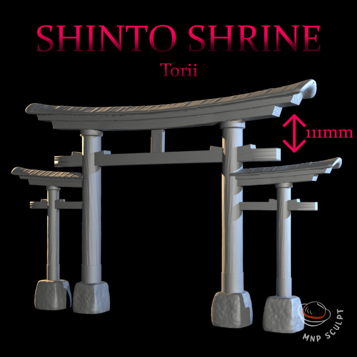 3D Printable Torii 2.0 x3 Japanese Shrine by MNP Sculpt