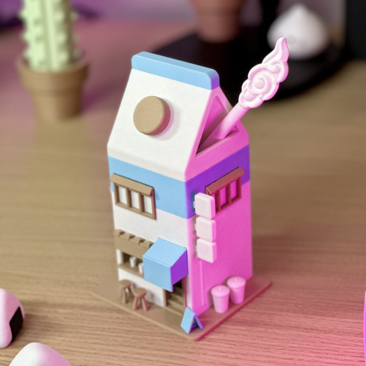 3D Printable Mini Milk Box - Pen Cup by Holoprops