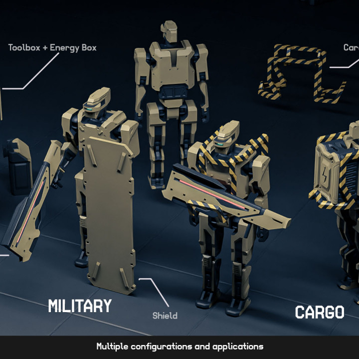 3D Printable ATLAS robot humanoid by Kmech