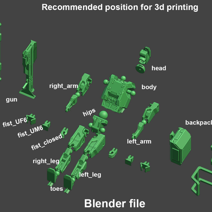 3D Printable ATLAS robot humanoid by Kmech