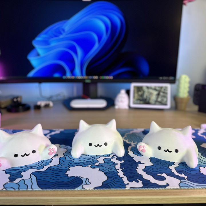 3D Printable Cute Blob Cat by Holoprops