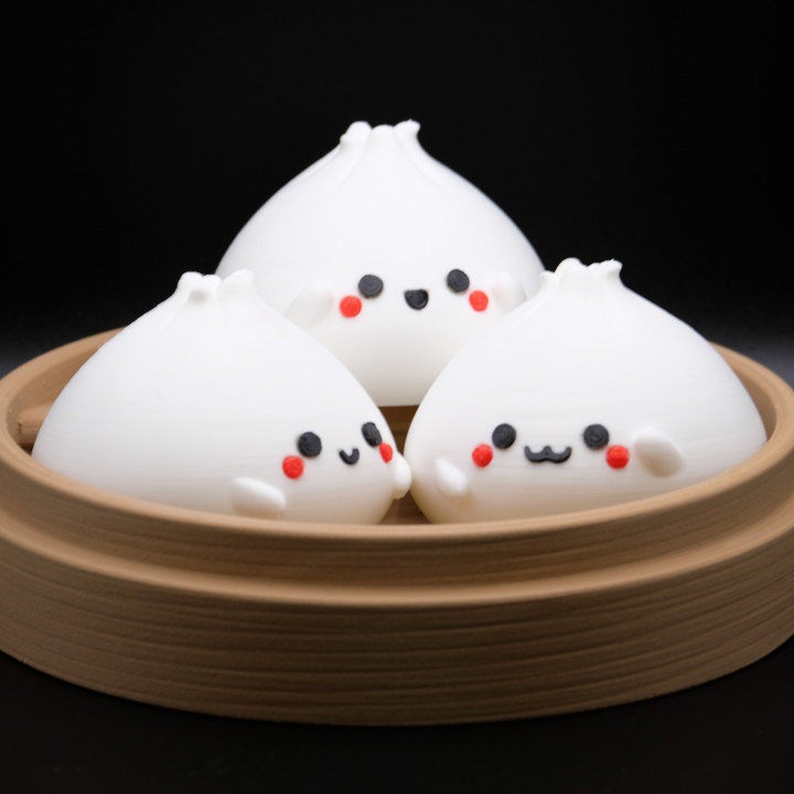 3D Print of Kawaii Dim Sums in a Cute Basket by bk198i4