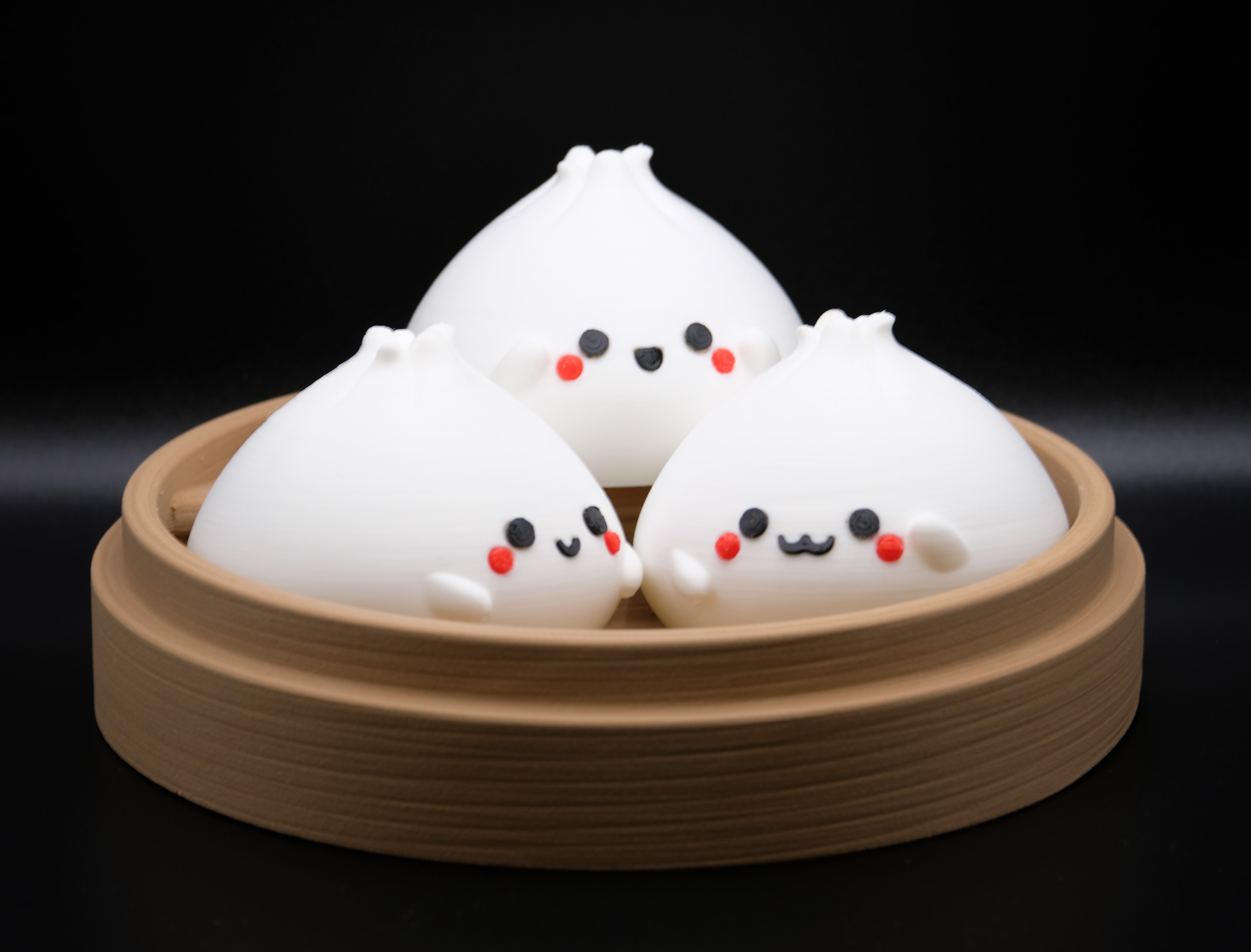 3D Printable Kawaii Dim Sums in a Cute Basket by Holoprops