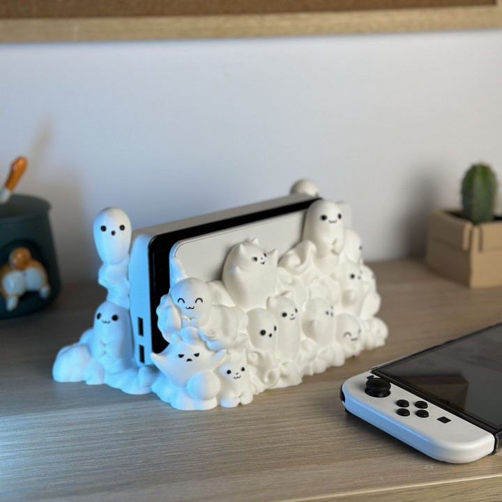 3D Printable Cute Ghost Dock Switch - OLED and Classic Version by Holoprops