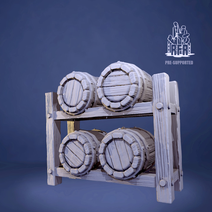 3D Printable Barrels & Crates Scatter- Tabletop Props (Pre-supported ...