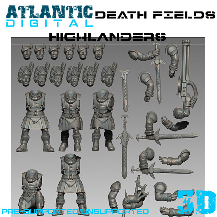 3D Printable Death Fields Highlanders by Wargames Atlantic
