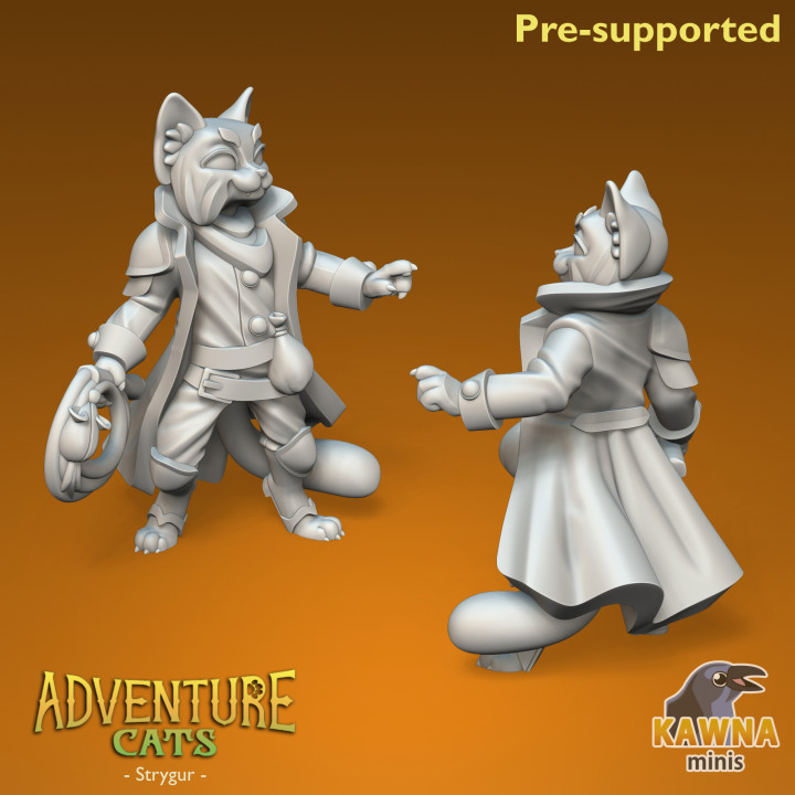 3D Printable Strygur Fighter Cat - Male by Kawna Minis
