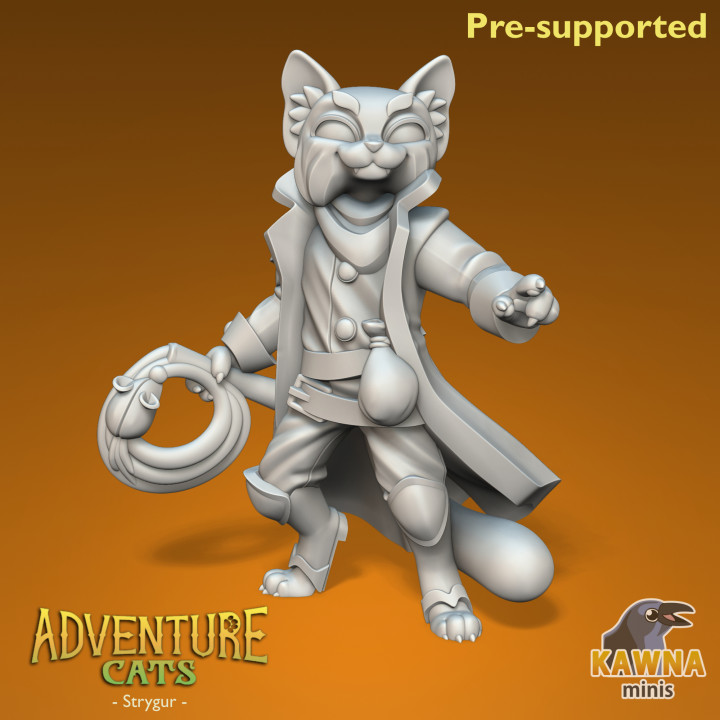 3D Printable Strygur Fighter Cat - Male by Kawna Minis