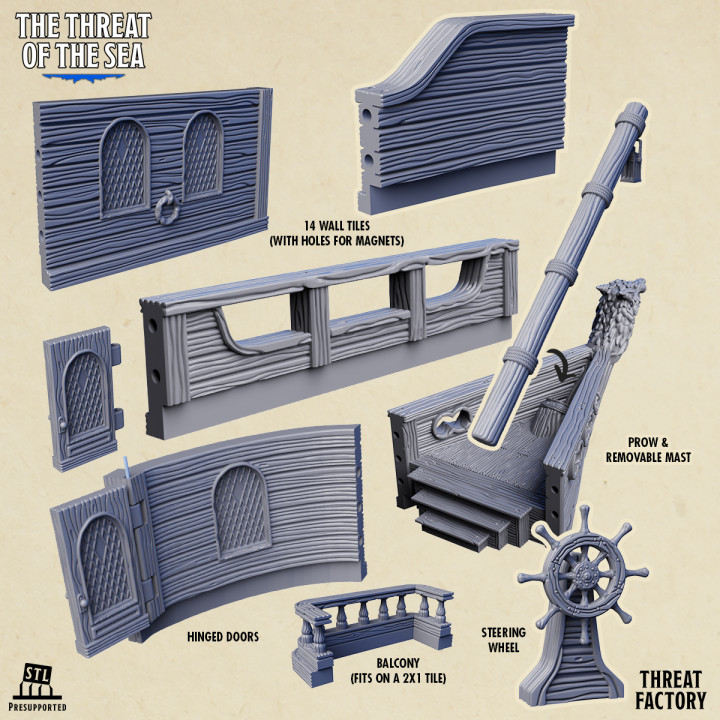 3D Printable Modular ship by Threat Factory