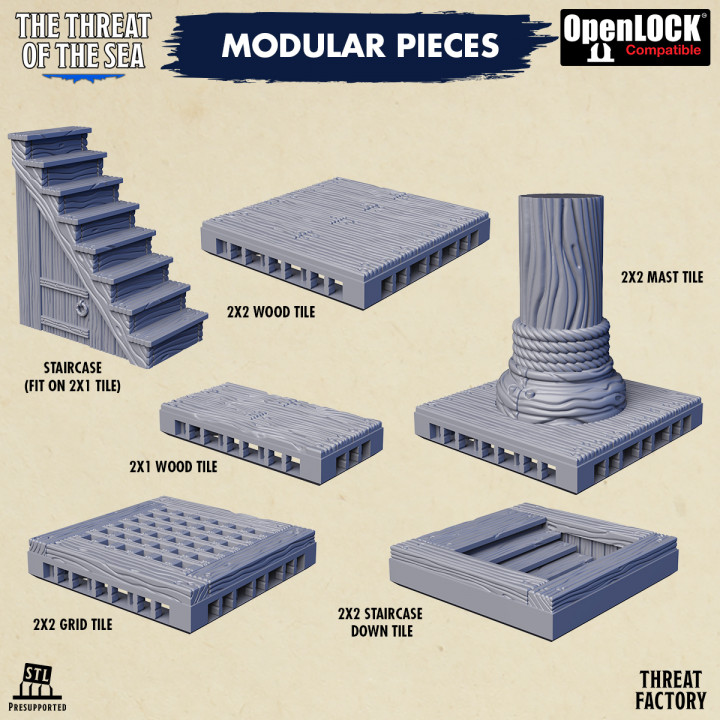 3D Printable Modular ship tiles by Threat Factory