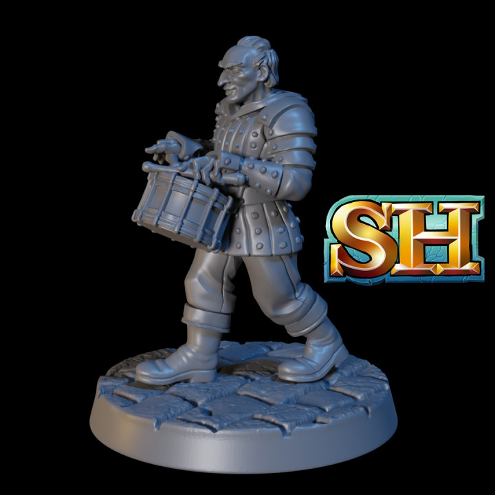 3D Printable Mercenary Command Squad Miniatures by Stonehaven Miniatures
