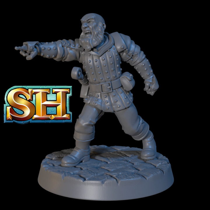 3D Printable Mercenary Command Squad Miniatures by Stonehaven Miniatures