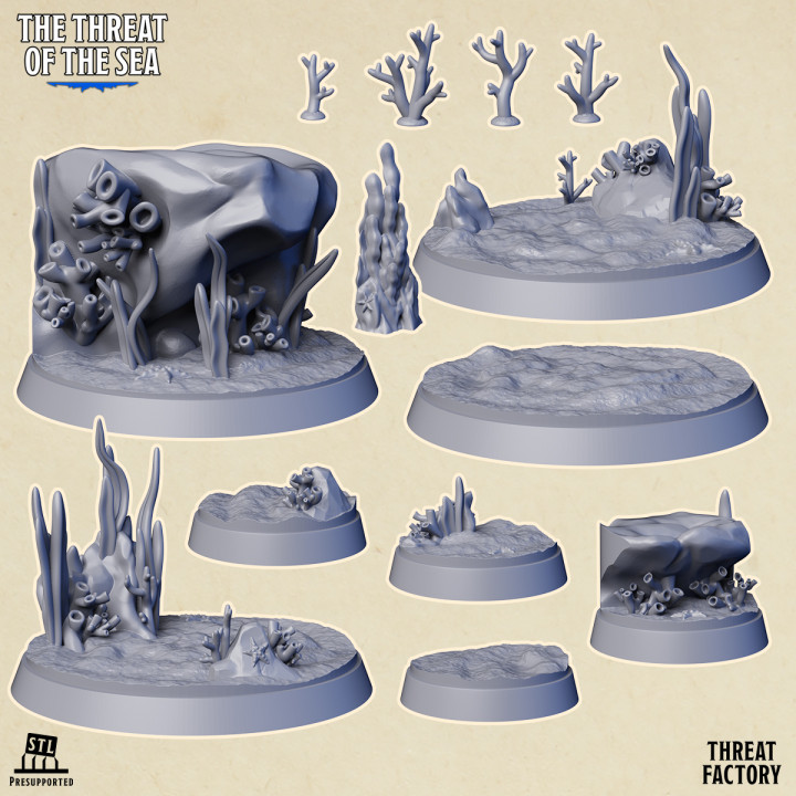 3D Printable Sea themed bases by Threat Factory
