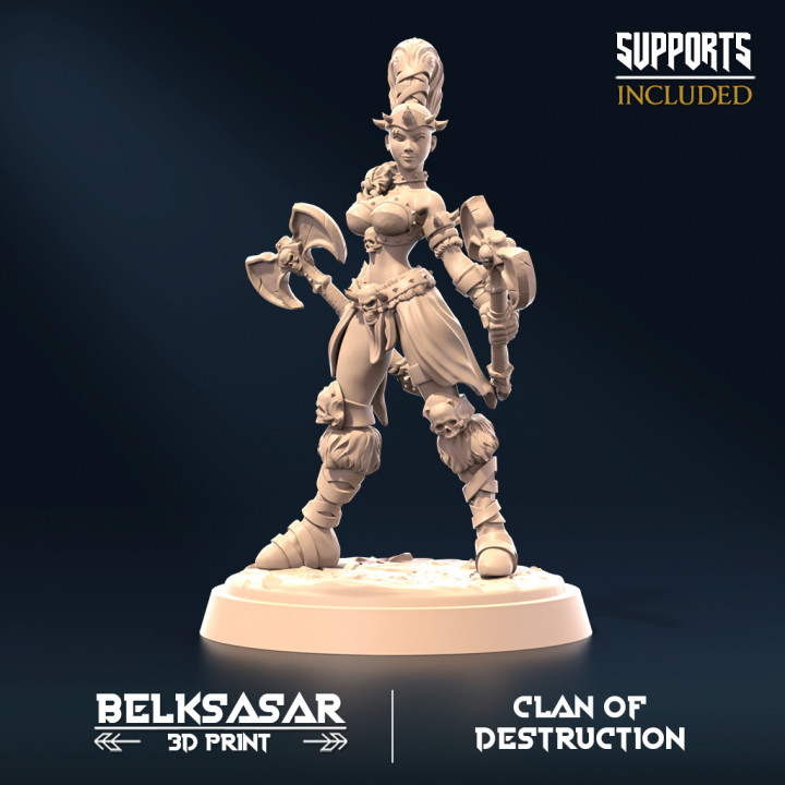 3D Printable Barbarian of Destruction Set x5 by Belksasar