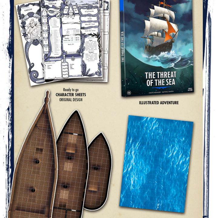 3D Printable The Threat of the Sea - Modular ship + PCs + Monsters + 5e ...