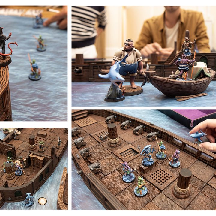 3D Printable The Threat of the Sea - Modular ship + PCs + Monsters + 5e ...