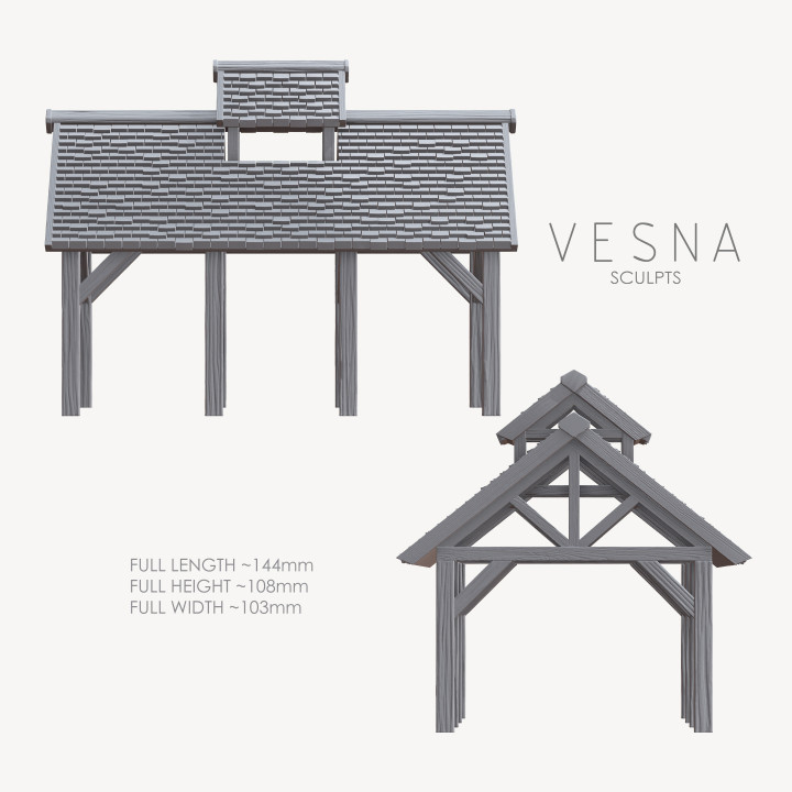 3D Printable MEDIEVAL WOODEN SHED by VESNA SCULPTS
