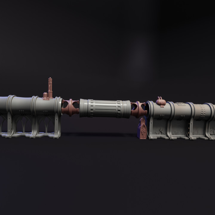 3D Printable diesel Pipes by ddd_martin_miniatures