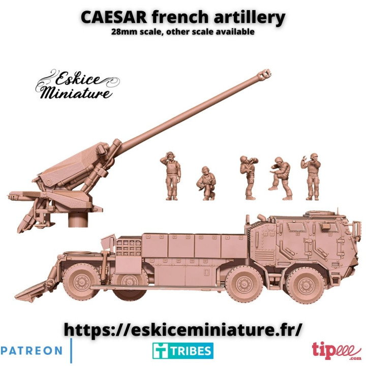 3D Printable CAESAR french artillery - 28mm by Eskice Miniature - Aron