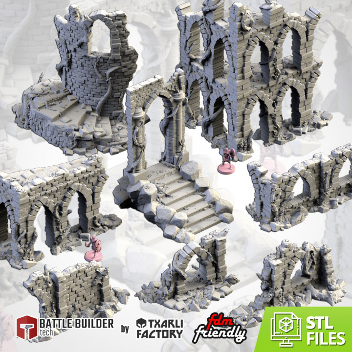 3D Printable ABANDONED CITY RUINS by Txarli Factory