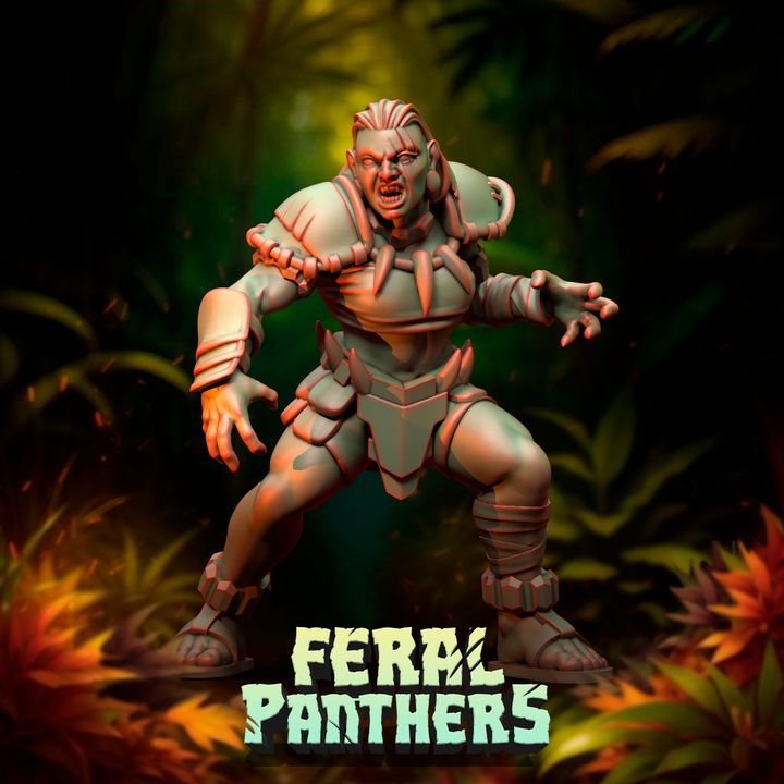3D Printable Feral Panthers Full Team by Punga Miniatures