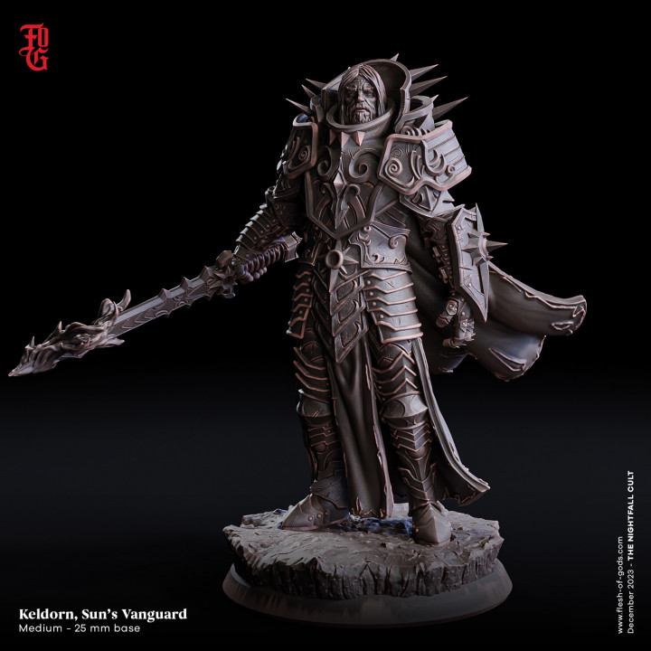 3D Printable Keldorn, Sun's Vanguard (Human Paladin) by Flesh of Gods