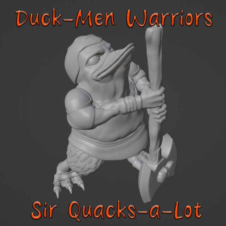 3D Printable Fantasy Duck-Men Warriors by nonPareil Institute