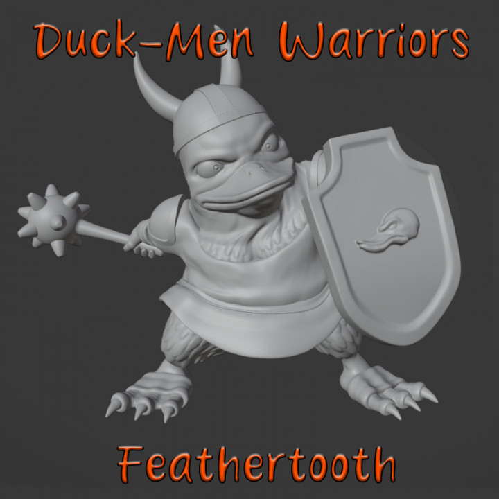 3D Printable Fantasy Duck-Men Warriors by nonPareil Institute