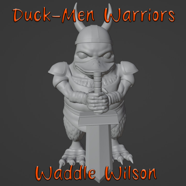 3D Printable Fantasy Duck-Men Warriors by nonPareil Institute