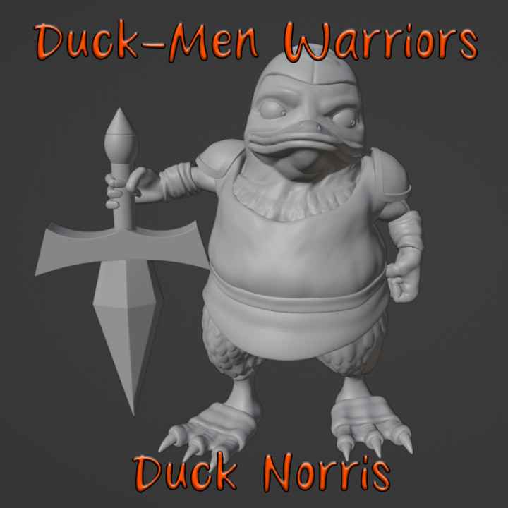 3D Printable Fantasy Duck-Men Warriors by nonPareil Institute