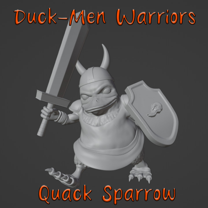 3D Printable Fantasy Duck-Men Warriors by nonPareil Institute