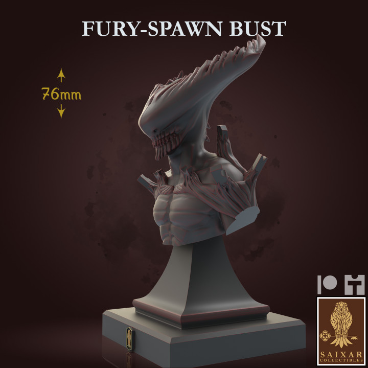 3D Printable Fury-Spawn Bust by Saixar Collectibles