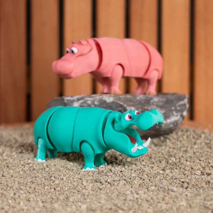 3D Printable HIPPO ARTICULATED by Rogi Studios
