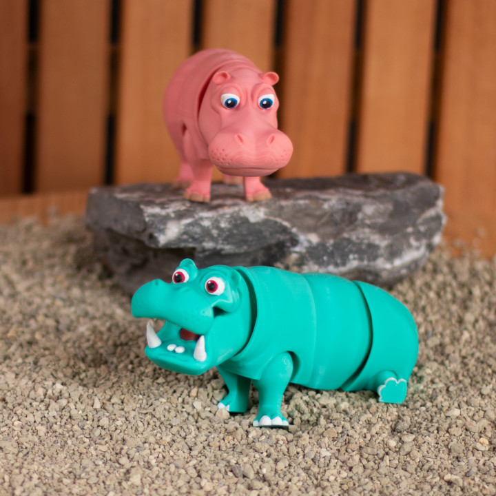 3D Printable HIPPO ARTICULATED by Rogi Studios
