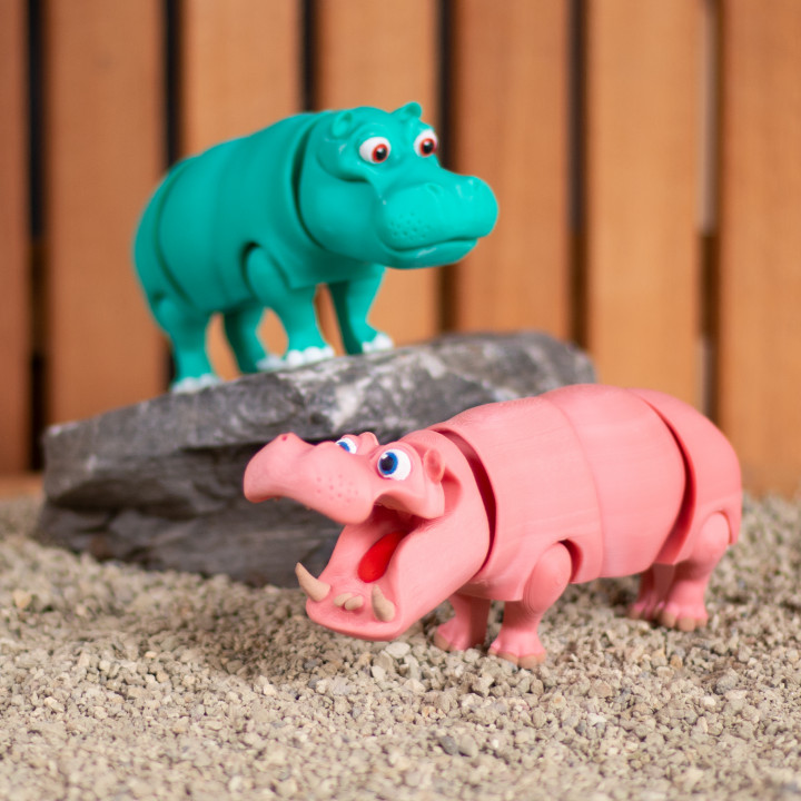 3D Printable HIPPO ARTICULATED by Rogi Studios