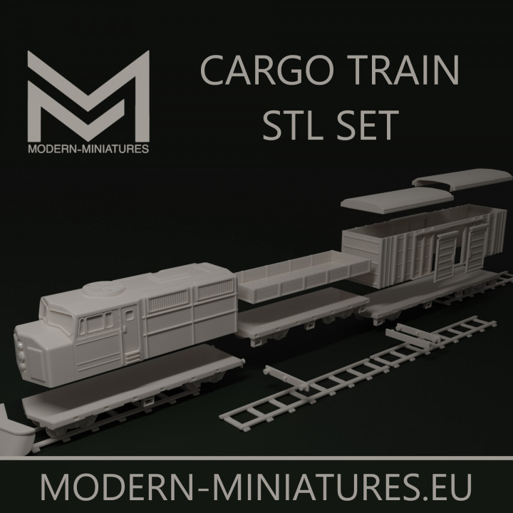 3D Printable Cargo Train November Patreon Release by Modern-Miniatures.eu