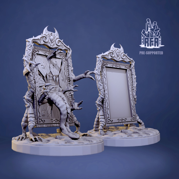3D Printable Mirror mimic - Tabletop Props (Pre-supported) by RaisedfromResin