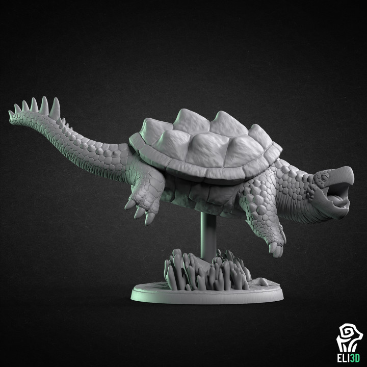 3D Printable Dragon Turtle Swimming by ELI 3D