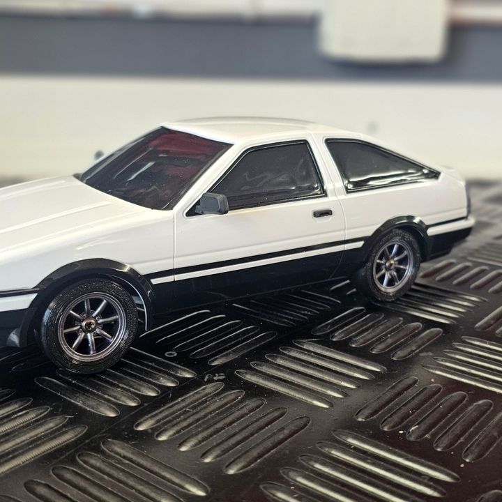 3D Print of Toyota AE86 wheels and tires, Initial-D by jimmyhedlund