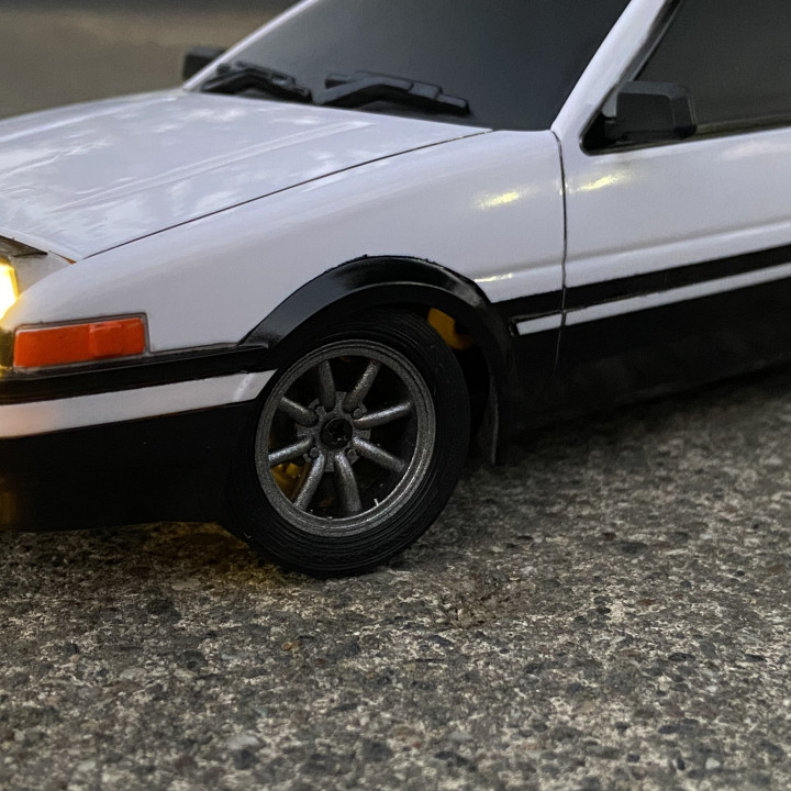 3D Printable Toyota AE86 wheels and tires, Initial-D by AMPro Engineering