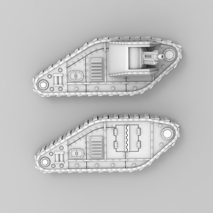 3D Printable Rogue Pattern Mk2-1A "Wildcat" v1 Medium Tank by Rogue Sculpts