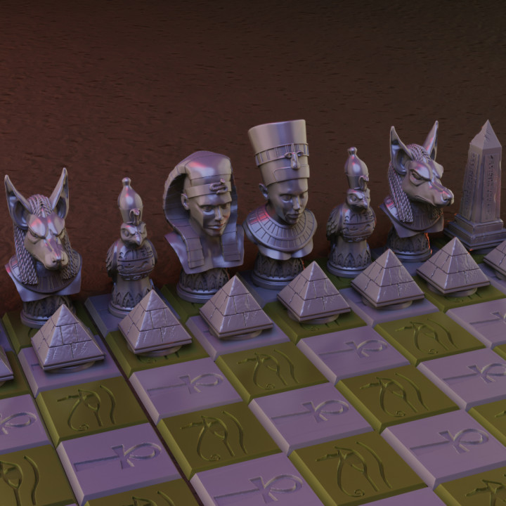 3D Printable Egyptian chess by Crosslances