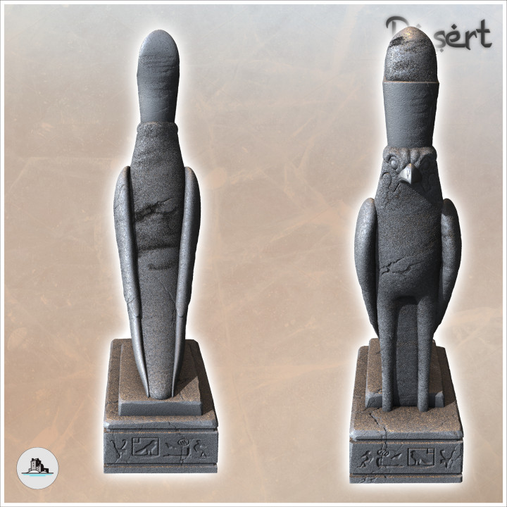 3D Printable Statue of the Egyptian god Horus on platform (2) - Canyon ...