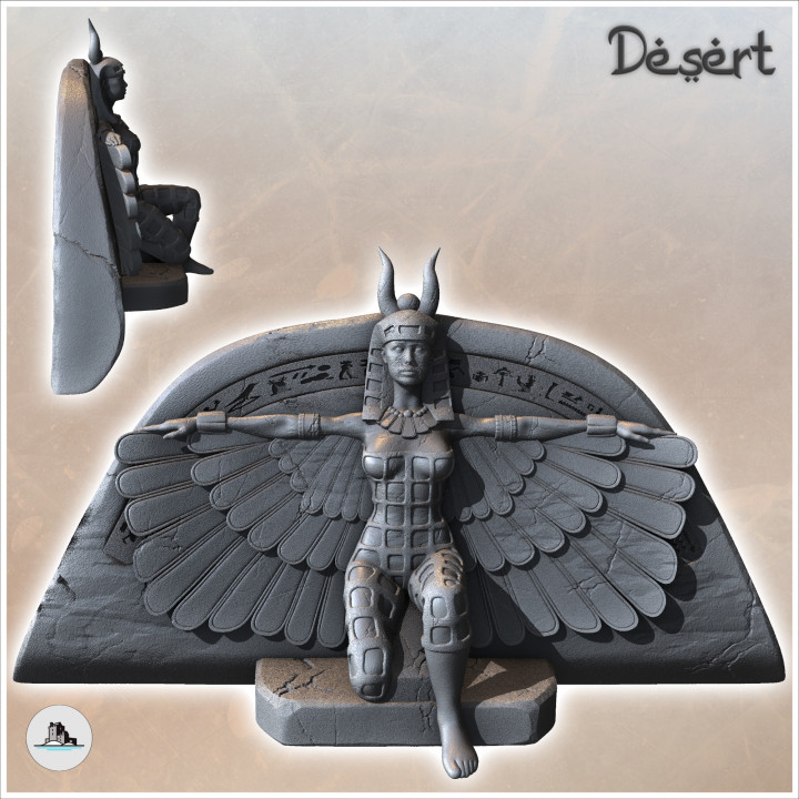 3D Printable Statue of Goddess Isis on Stone Platform (3) - Canyon ...
