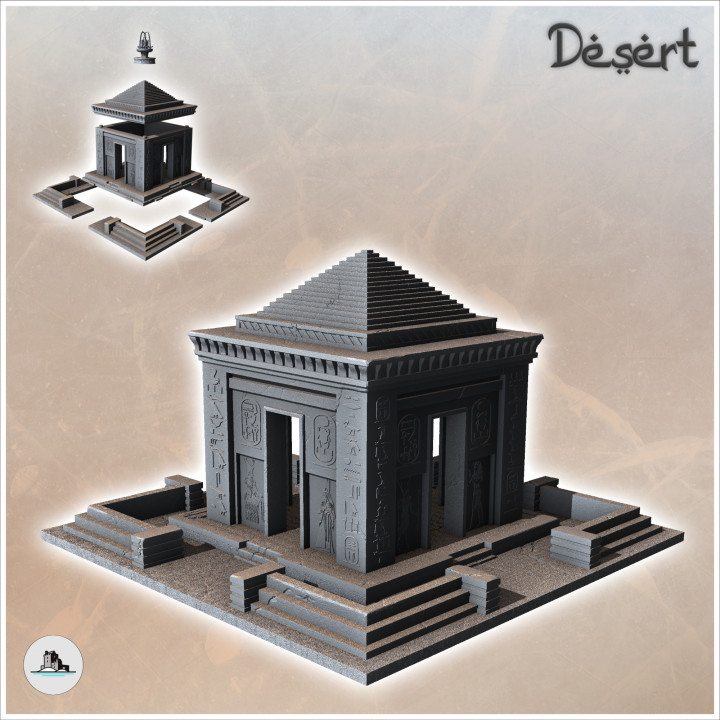3D Printable Egyptian Pointed Roof Temple with Platform (11) - Canyon ...
