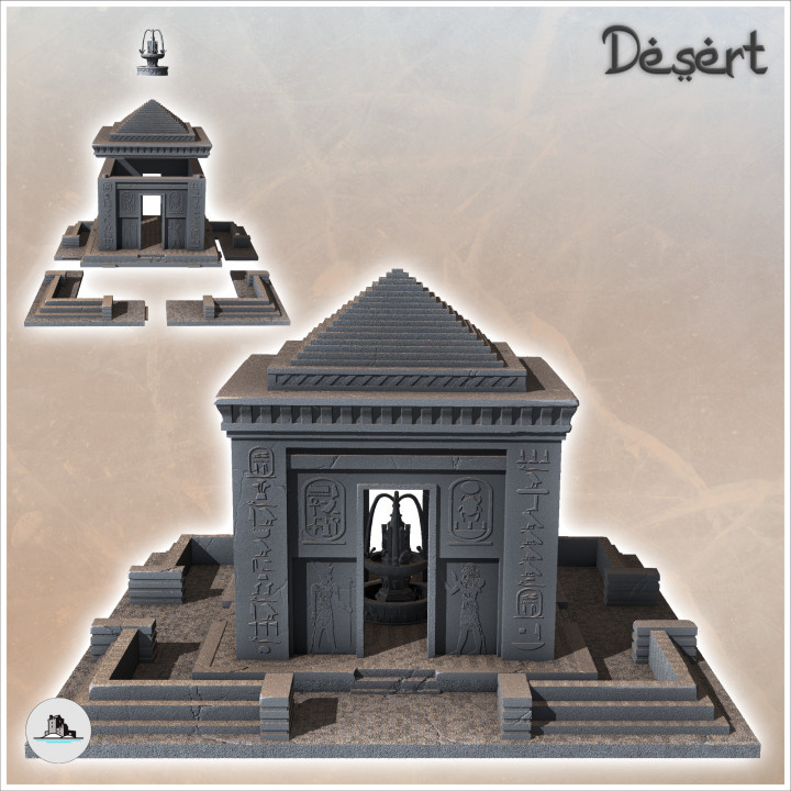 3D Printable Egyptian Pointed Roof Temple with Platform (11) - Canyon ...