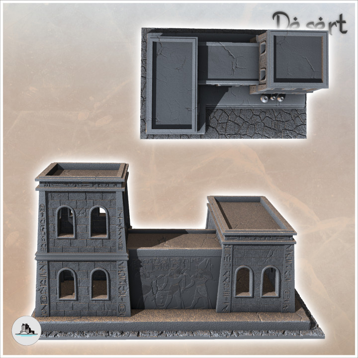 3D Printable Desert building with stone floor and large windows (18 ...