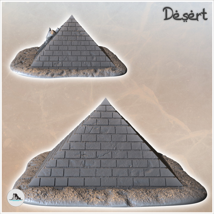 3D Printable Egyptian Pyramid with Large Carved Pharaoh Statue (21 ...