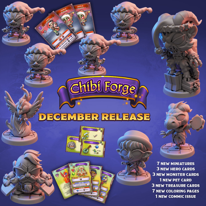 3D Printable Chibi Forge - Release 11 - December 2023 by Titan Forge Miniatures