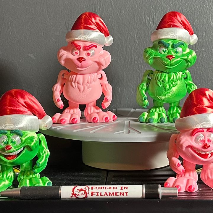 3D Print of Flexy Print In Place Grinch by michaelchamberlain